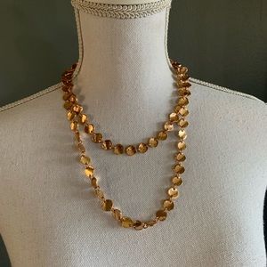 Vintage | Jewelry | Rose Gold Metal Long Toggle Necklace | Poshmark